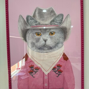 Cowboy Cats Art Print Ginger Cat Cowboys Wall Art Colorful Eclectic ...