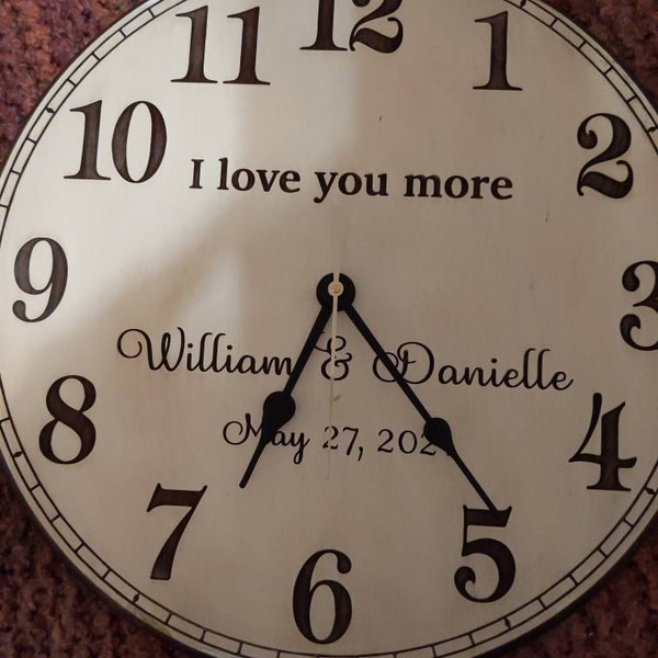 Custom Laser Engraved Solid Wood 12" Clock - Etsy