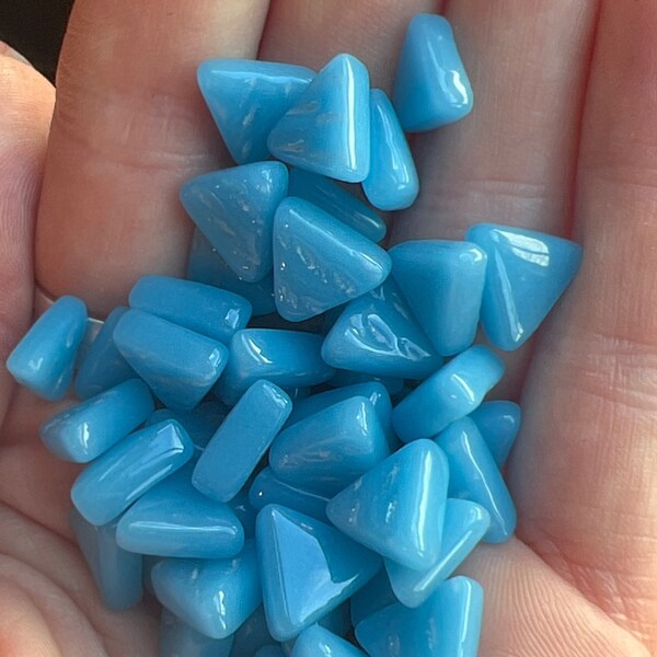 MINI 10mm Lake Blue Glass Triangles 50g (85pc)//glass Triangles//mosaic ...
