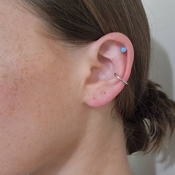 16G/18G/20G Solid Clicker Hoops • CZ Hinged Clicker Hoops • Seamless Hinged Hoop • 925 Sterling ...