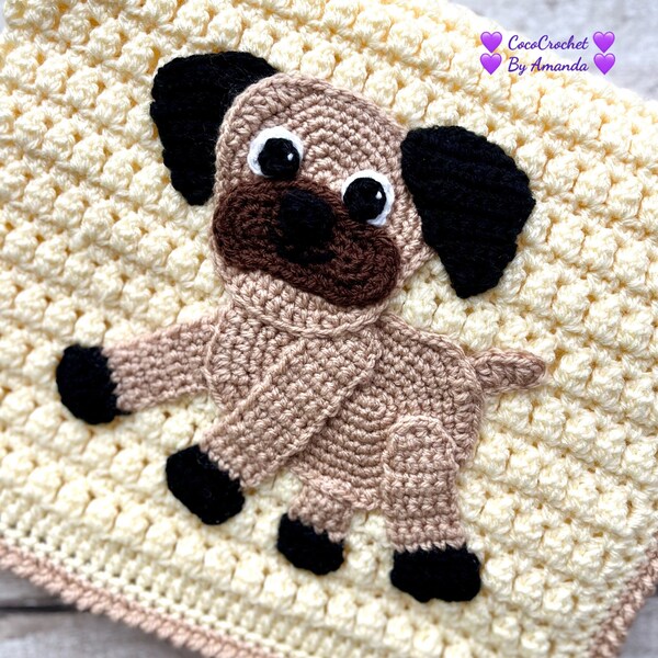 Pattern-pug Applique-crochet Pattern, Pdf - Etsy