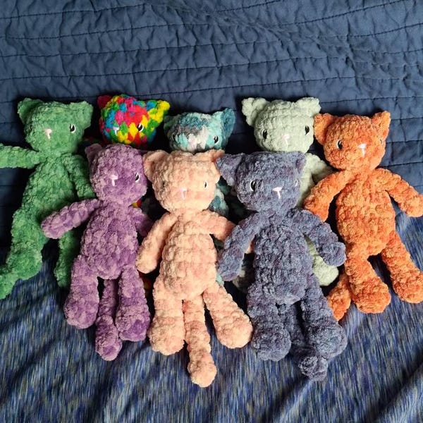 Bitty Candy Cat Crochet Snuggler Pattern, Crochet Lovey Pattern, PDF ...