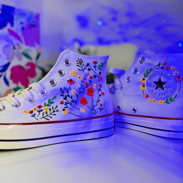 Converse Ocean Embroidered Shoes, 1970s Converse Chuck Taylor, Converse ...
