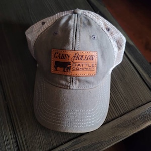 Customer Supplied Logo Legacy Hats OFA Laser Engraved Leather Patch ...