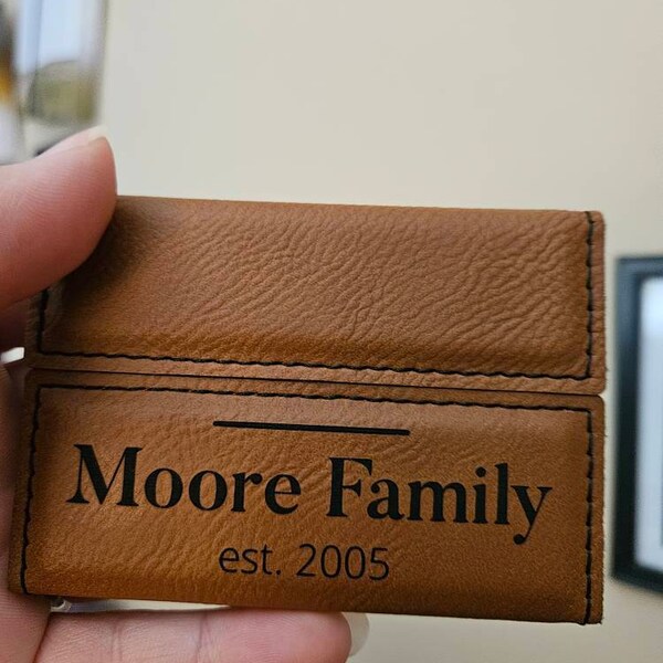 Personalized Business Card Case, Leather Business Card Holder, Engraved ...