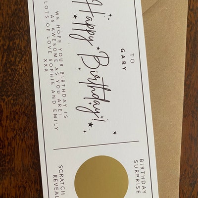Personalised Birthday Scratch Card Gift - Etsy UK