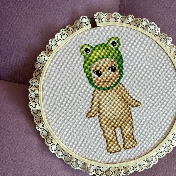 Sonny Angel Frog Cross Stitch Pattern | Digital PDF Download - Etsy