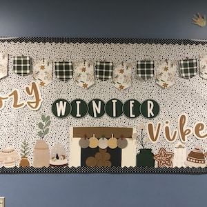 Modern Winter Bulletin Board Kit, Holiday Season Theme, Easy Seasonal ...