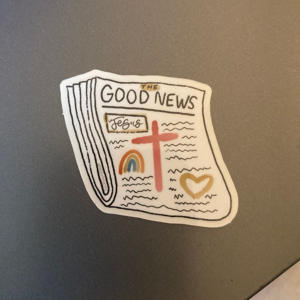 The Good News Newspaper Mini Vinyl Die Cut Sticker Faith Sticker ...