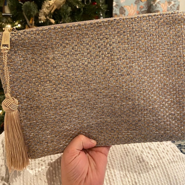 Designer Zipped Party Clutch, Ultra Slim Modern Clutch With Tassel ...