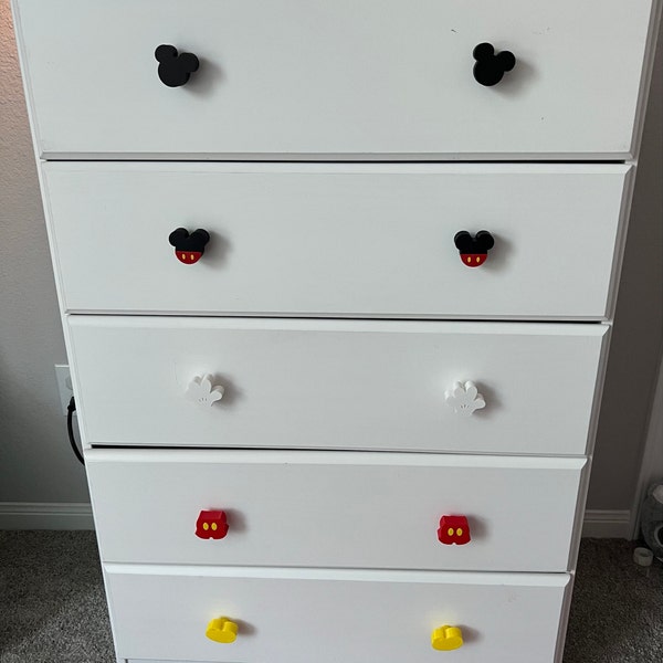 Mickey Mouse and Minnie Mouse Drawer Knobs/handles for Nurseries, Kid's Rooms, Cabinets, and ...