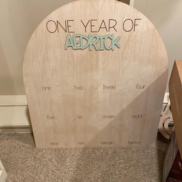 My First Year One Year of Photo Board Wooden Milestone Board 1st ...