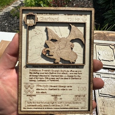 Pokemon Trading Card Charizard Laser Ready Template SVG DXF Laser Cut ...