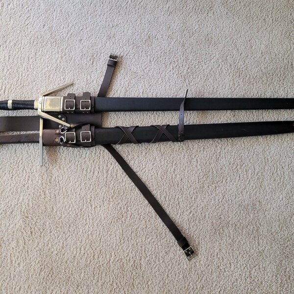 Witcher Luxury Double Back Scabbard for Metals or Foam Swords. Made of ...
