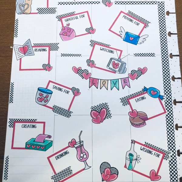 Printable Currently Page Stickers ~ Cute Hearts Valentines Theme for ...