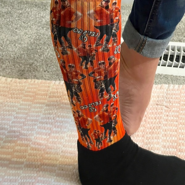 Custom Fireman Socks, Firefighter Wife, Thin Red Line, Firefighter Gift ...