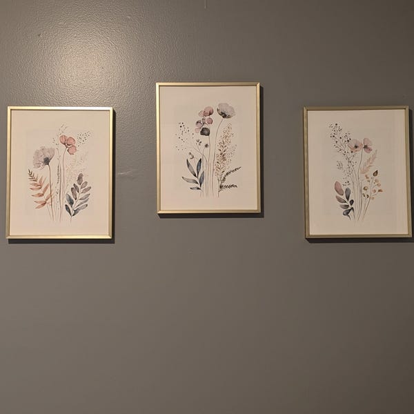 Wildflower Home Decor Wall Art for Living Room Wild Floral Artwork Set ...