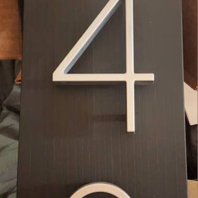 Black House Numbers on Wood, Modern House Number Sign, Metal House ...