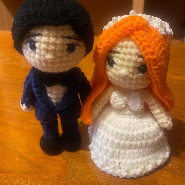 Wedding Topper Cake - Crochet Character Bride and Groom - Cake Topper ...