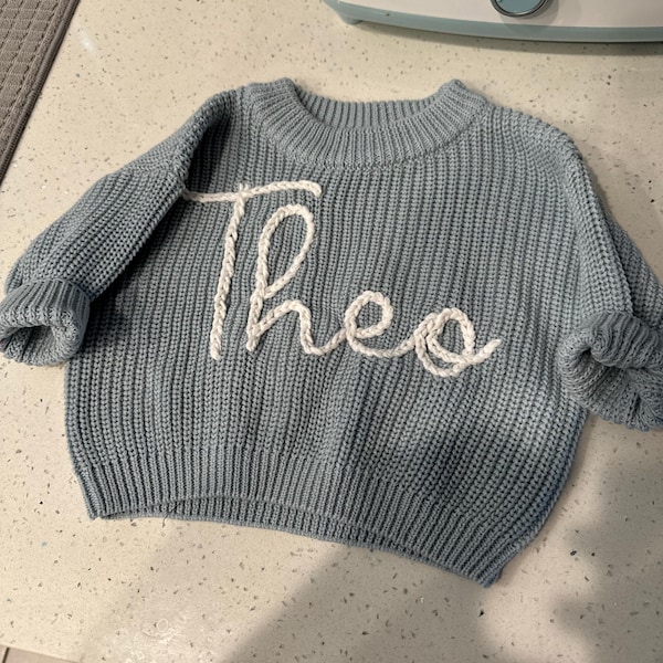 Custom Name Baby Sweater,personalized Hand Embroidered Baby Sweater ...