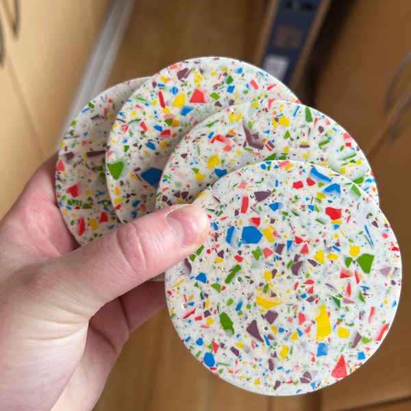 Handmade Coaster Set: Modern Terrazzo Drink Coasters - Etsy