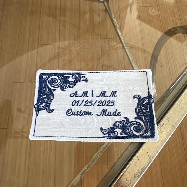 Personalised Wedding Dress Label - Something Blue Idea - Monogram Dress ...