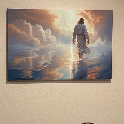 Jesus Walking on Water Matte Canvas Print, Christian Oil Painting Print ...