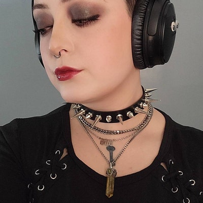 Spiked Skull Emo Goth Alt Faux Leather Wristband Cuff Bracelet - Etsy