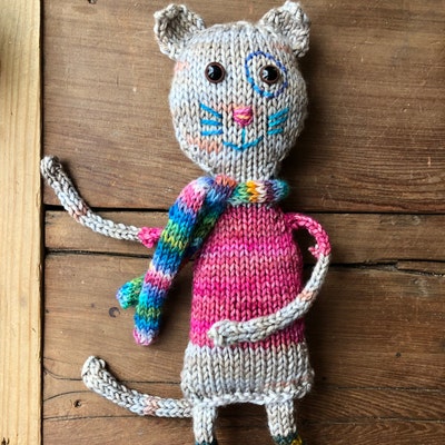 PATTERN ONLY: Here Kitty Kitty Violet & Milo Knit Kitten Dolls Cat Hand ...