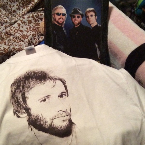 Barry Gibb Drawing on Your T Shirt, Bee Gees, Drawing of Your Vaforite ...