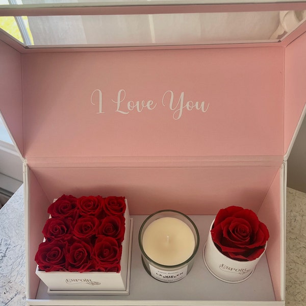 Pack of 16 Long-stem White Preserved Roses Forever Roses ecuadorian ...