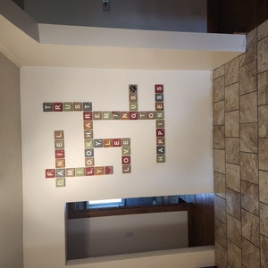 Scrabble Wall,46 Tile Colors ,farmhouse Carved Decor,rustic ...