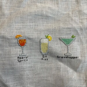 All the Tiny Cocktails Cross Stitch Pattern Colourful Collection of 48 ...