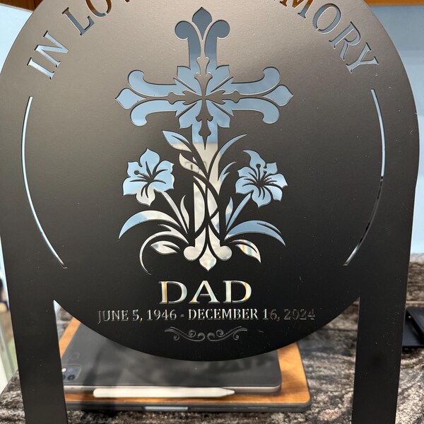 Memorial Sign, Custom Metal Yard Stake for Memory Dedication Garden ...