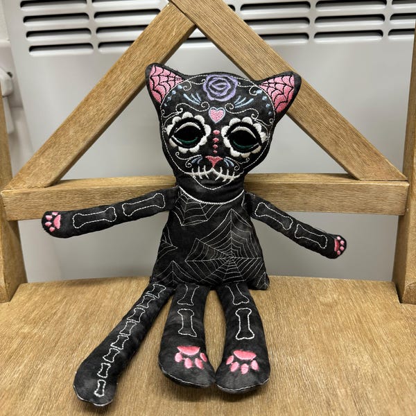 Sugar Skull Calavera Pretty Kitty Cat in the Hoop ITH Machine ...