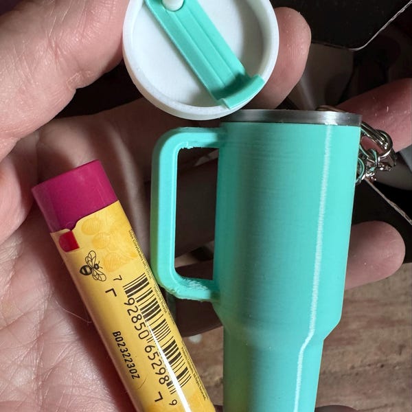 Lip Balm Keychain Holder | Stanley Tumbler Accessory With Removable Lid ...