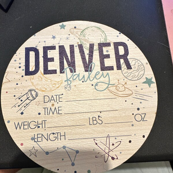 Baby Birth Stat Sign | Personalized Birth Announcement Sign | Space ...