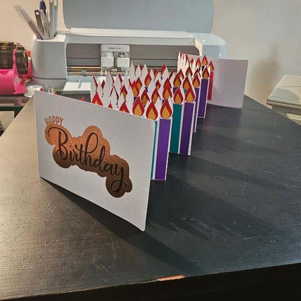 Expanding Candle Birthday Card - SVG Digital File - Etsy