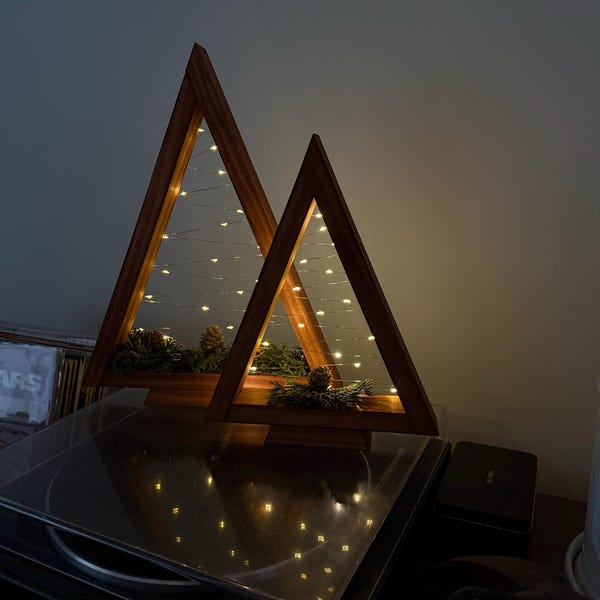 Handcrafted Wooden Pine Tree Decor With Lights: Rustic up North Cabin ...