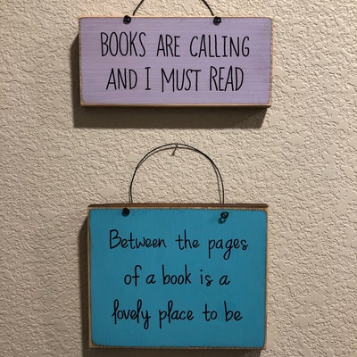 Books Are Calling Wood Home Decor Sign Rustic Plaque School - Etsy