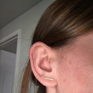 Gold Bar Earrings Sterling Silver Bar Earrings Minimal Earrings Gold ...