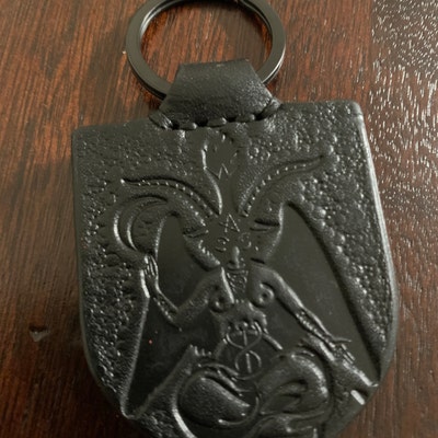Satanic Key Ring goat Mit Uns With Baphomet on the Front Side and ...