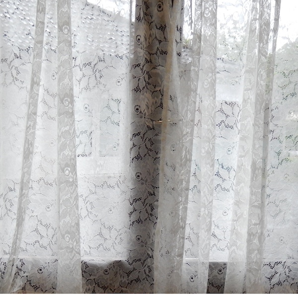 ANGEL' Premium Quality Embroidered French Net Lace Curtain Width 114 ...