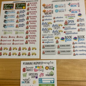 School Stickers, School Stickers for Planner, Set of 70 School Planner ...