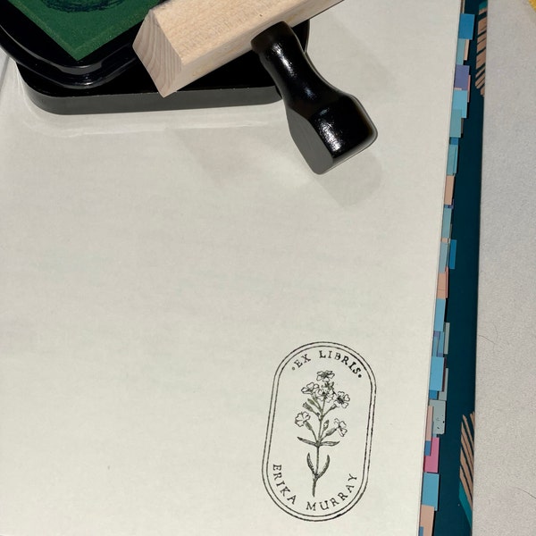 Vintage Floral Library Stamp or Book Stamp, From the Library of ...