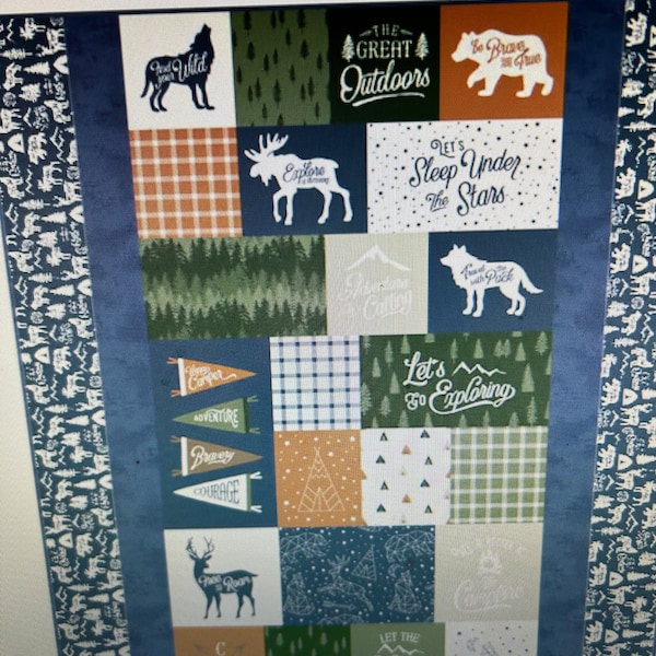 Wild Life Elk Quilt Kit Pre Cut Elk Quilt Panel QUILT KIT 3 Quick and ...