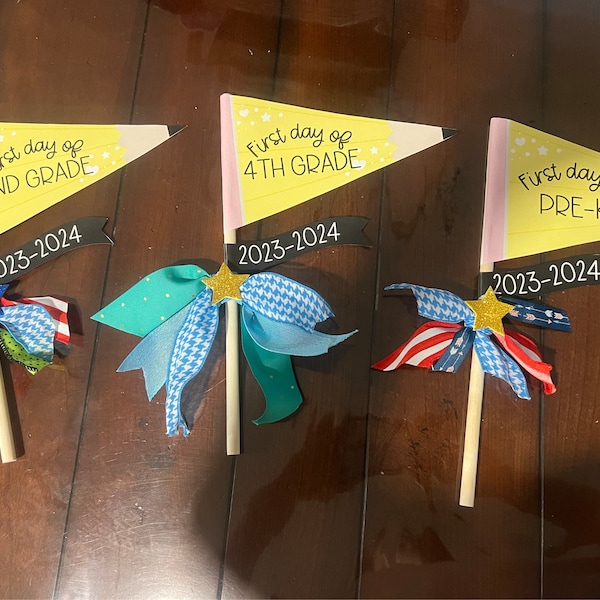 2026-2027 First Day of School Pencil Flag Prop, 1st Day of School ...
