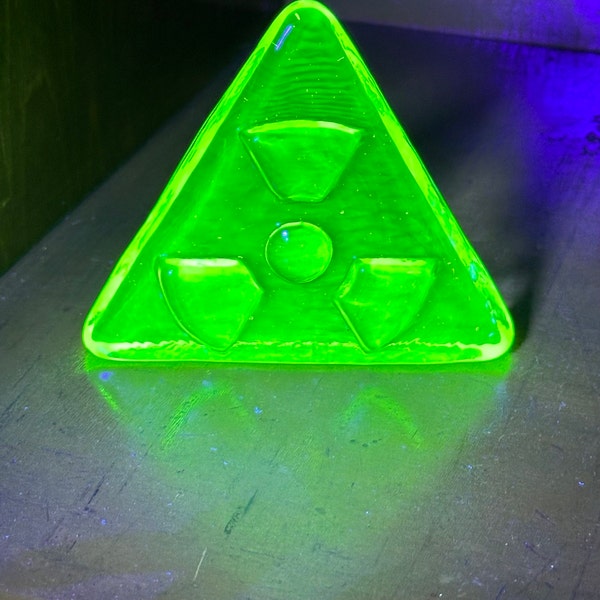 Big Uranium Glass Radiation Symbol Paperweight - UV - Great Gift - Etsy