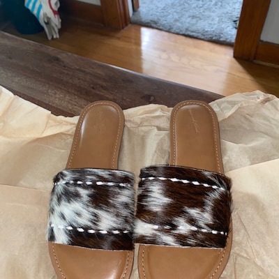 Our Hair on Cowhide ranchwife II Ranch Slide Salt N Pepper - Etsy