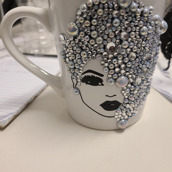 Bling Coffee Mug| Java Mug| Afro Lady| Gifts for Her| Mothers Day Gift ...